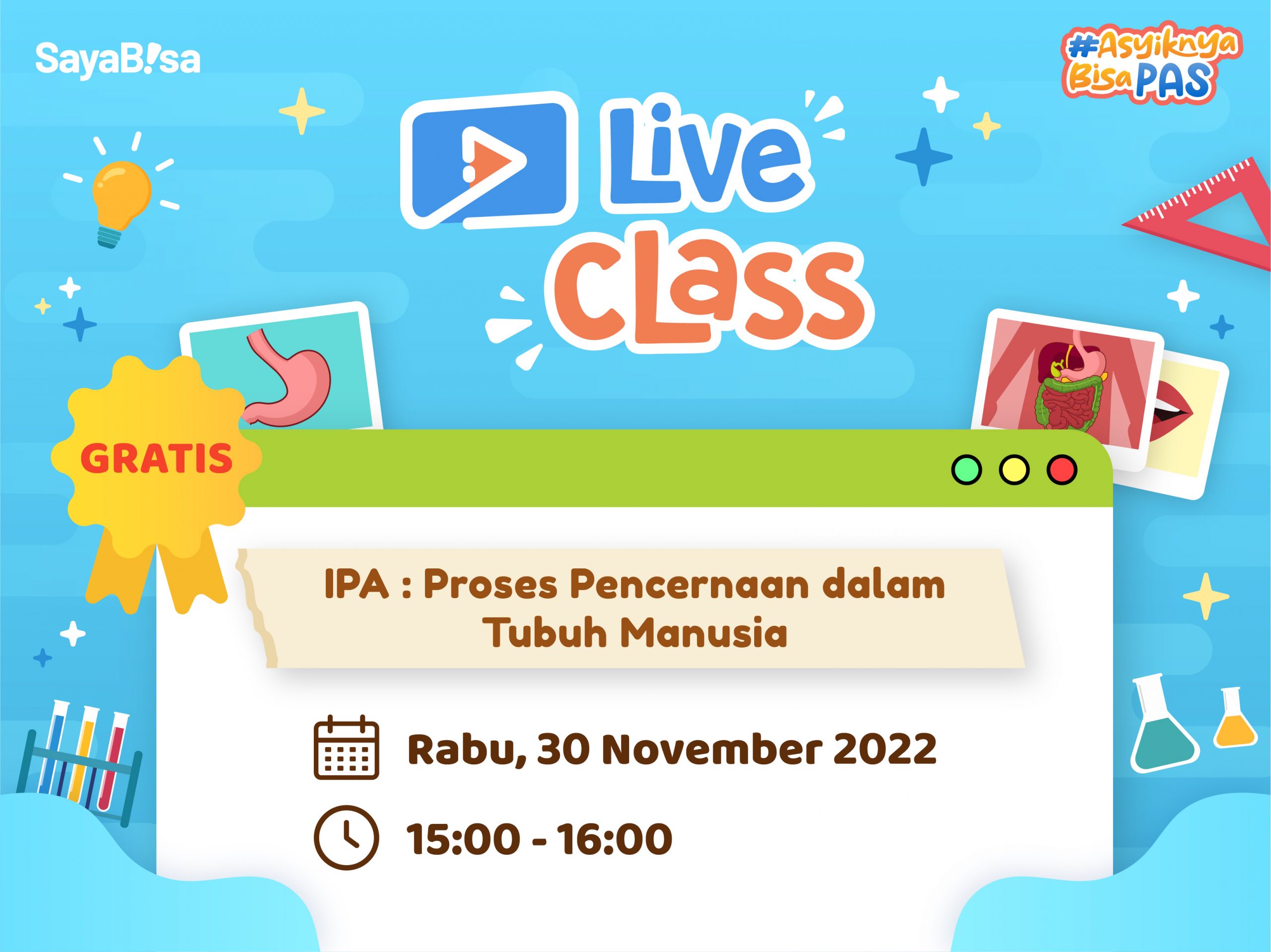 Persiapkan PAS mu dengan Live Class bareng SayaBisa